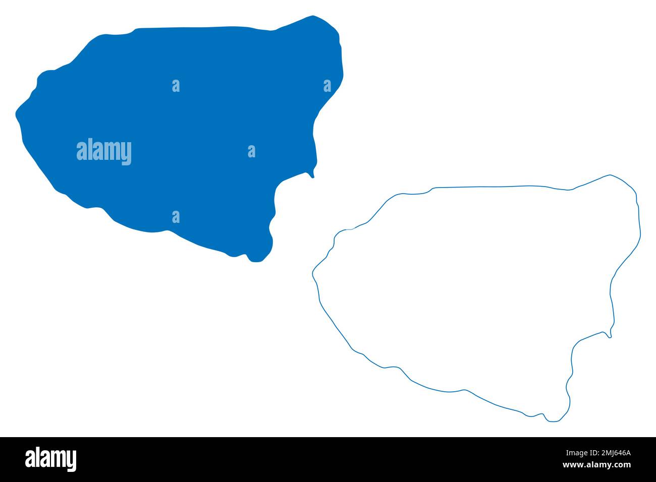 Lake Covadonga (Kingdom of Spain) map vector illustration, scribble ...