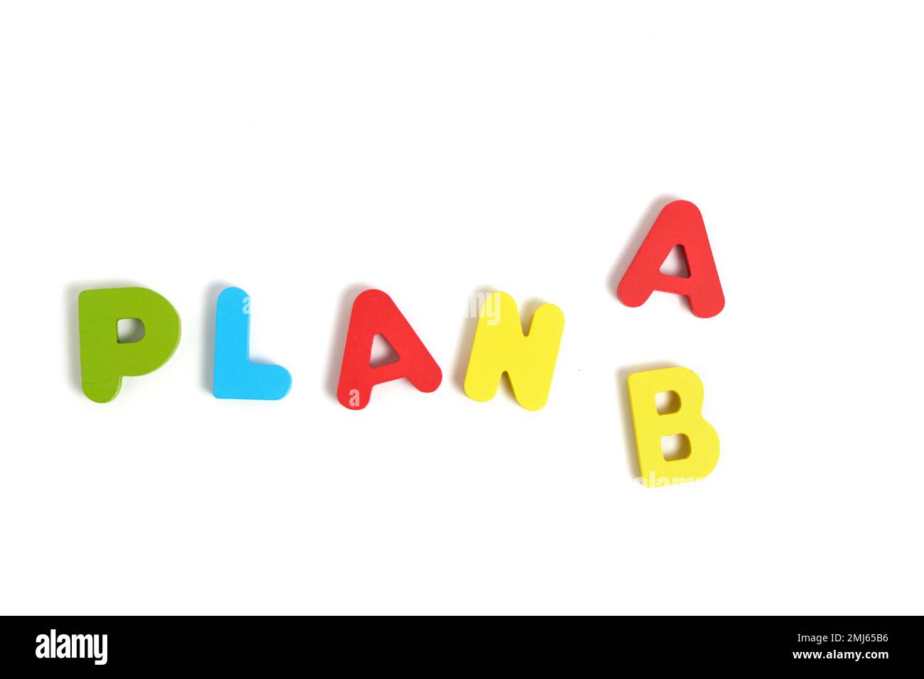 Word plan A and B are laid out in letters white background Stock Photo ...