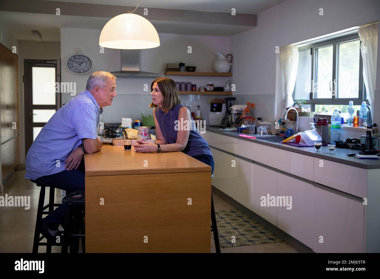 In this Friday, Sept. 13, 2019 photo, Blue and White party leader and ...
