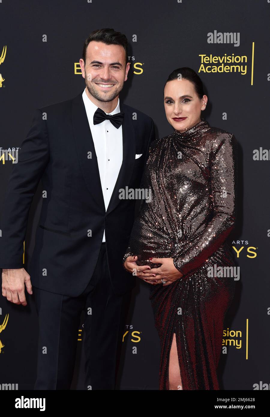Ben Winston, left, and Meredith Winston arrive at night one of the Television Academy's 2019 ...