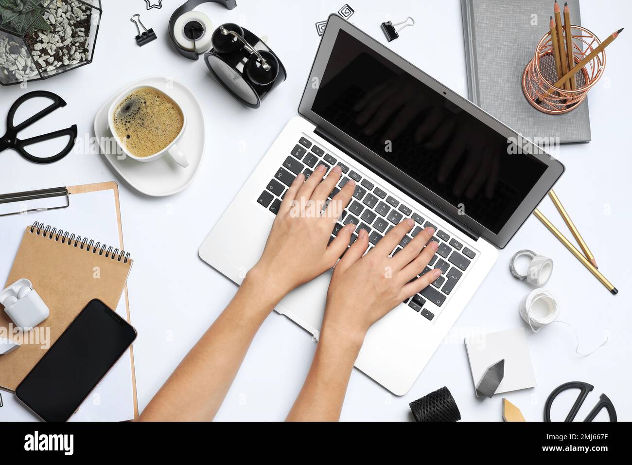 Top view hands female designer hi-res stock photography and images - Alamy