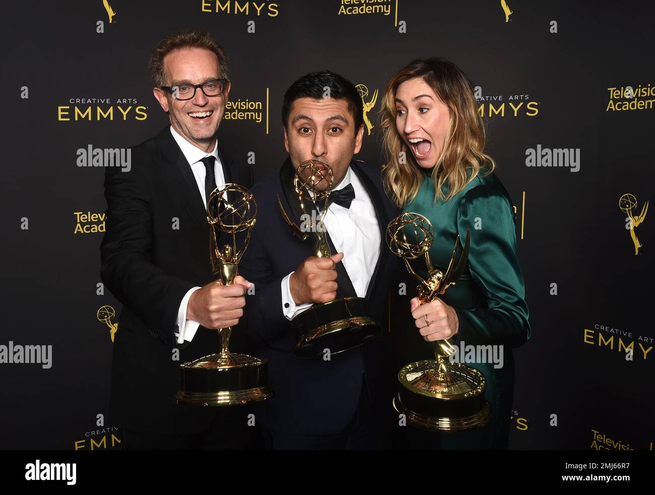 Sam Bisbee, from left, Rudy Valdez and Theodora Dunlap, winners of the award for exceptional ...
