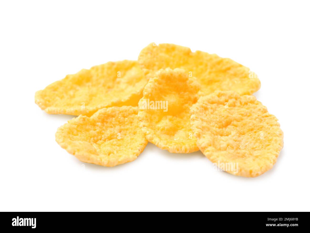 Tasty crispy corn flakes isolated on white Stock Photo - Alamy