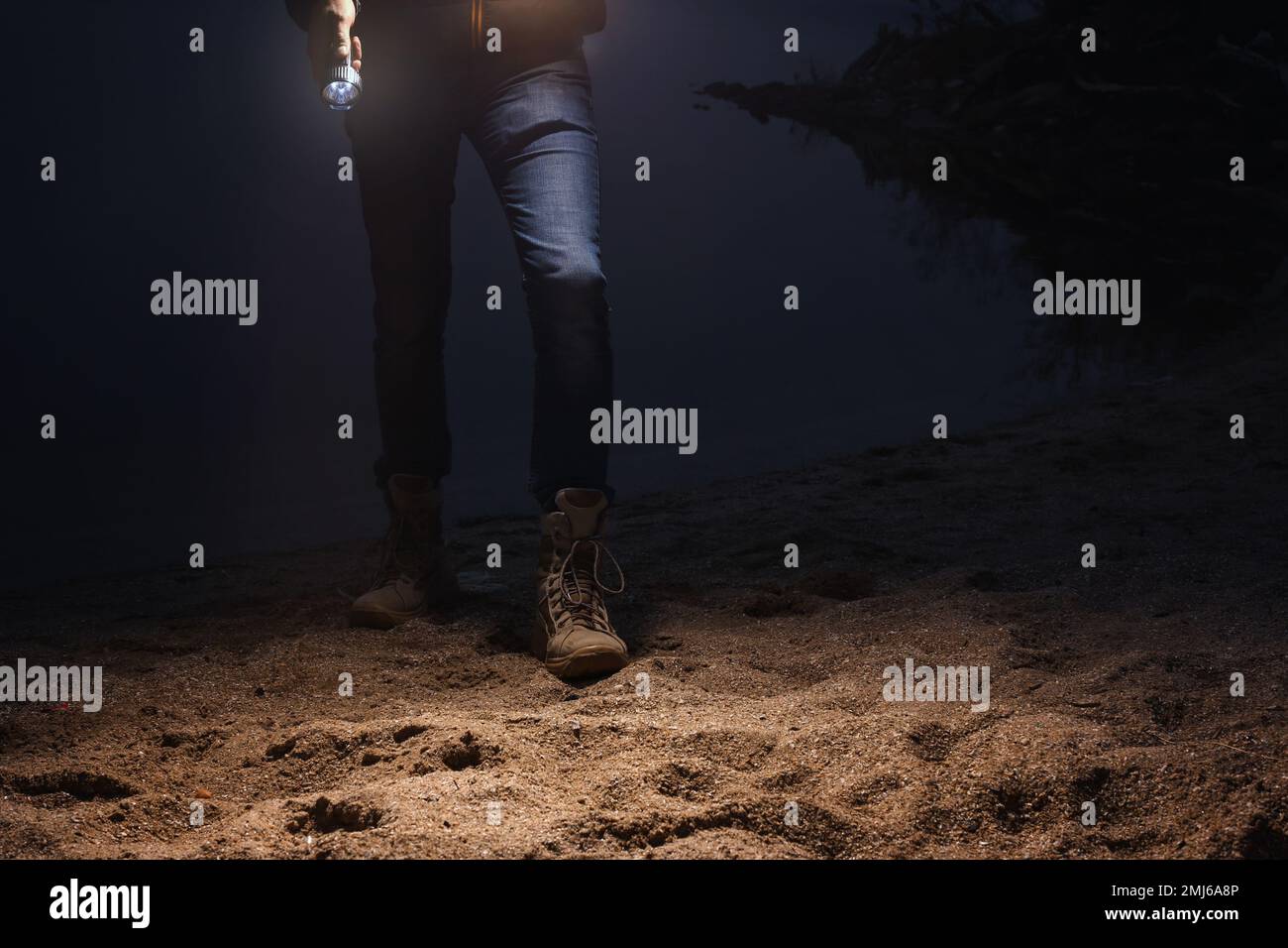 Man flashlight beam hi-res stock photography and images - Alamy