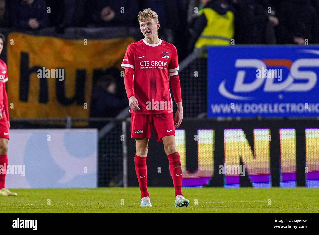 BREDA, NETHERLANDS - JANUARY 27: Misha Engel of Jong AZ disappointed ...