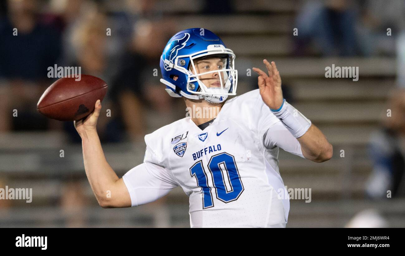 Buffalo quarterback Matt Myers (10) passes during an NCAA college ...