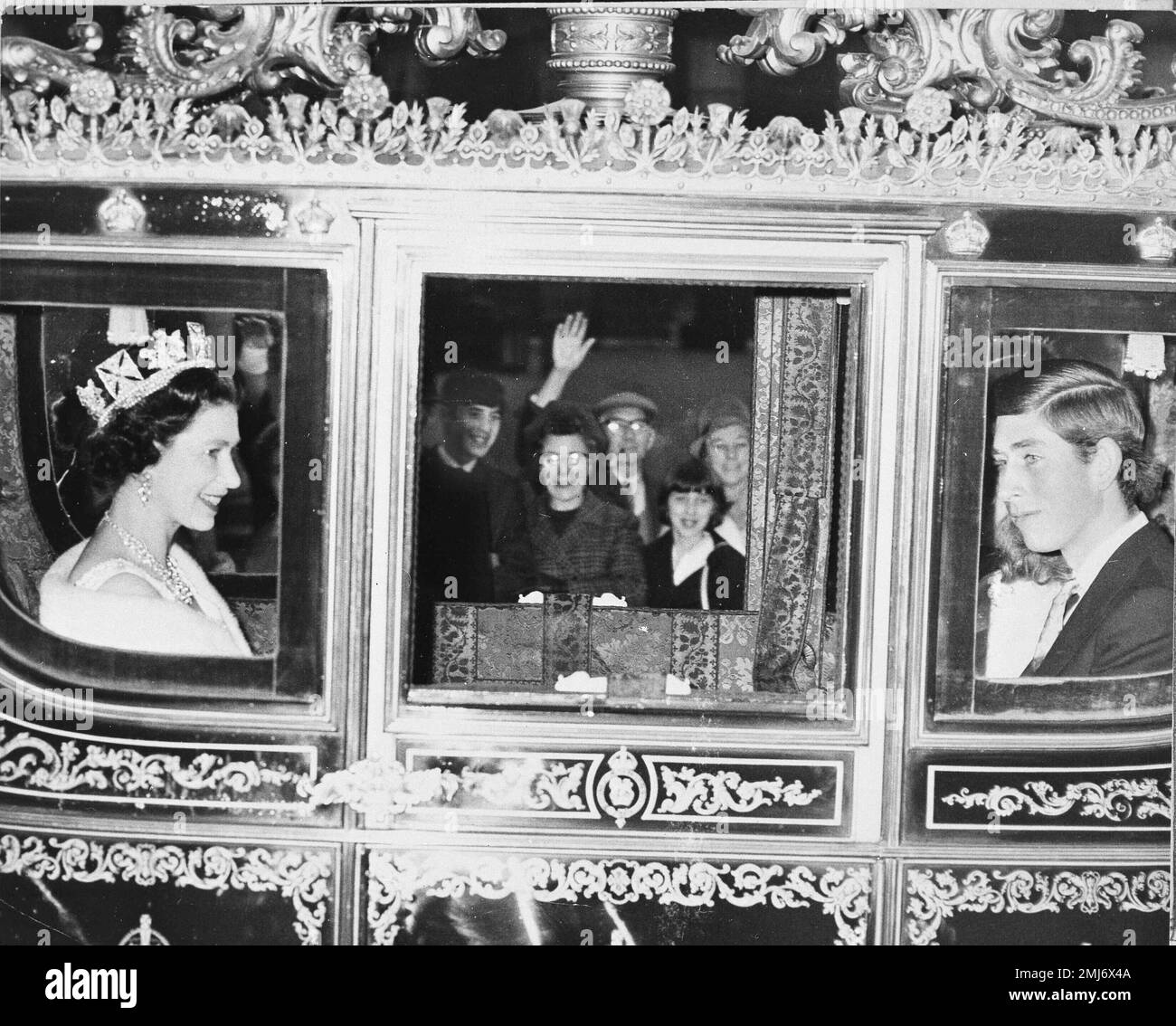 Queen Elizabeth II and her son Prince Charles are seen in the Irish ...