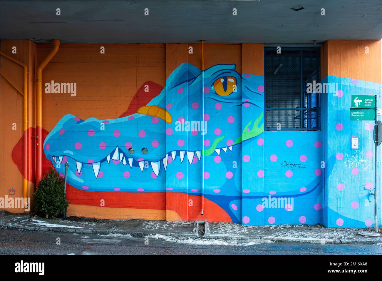 Street art for editorial use only. Mural graffiti by Swedish graffiti ...