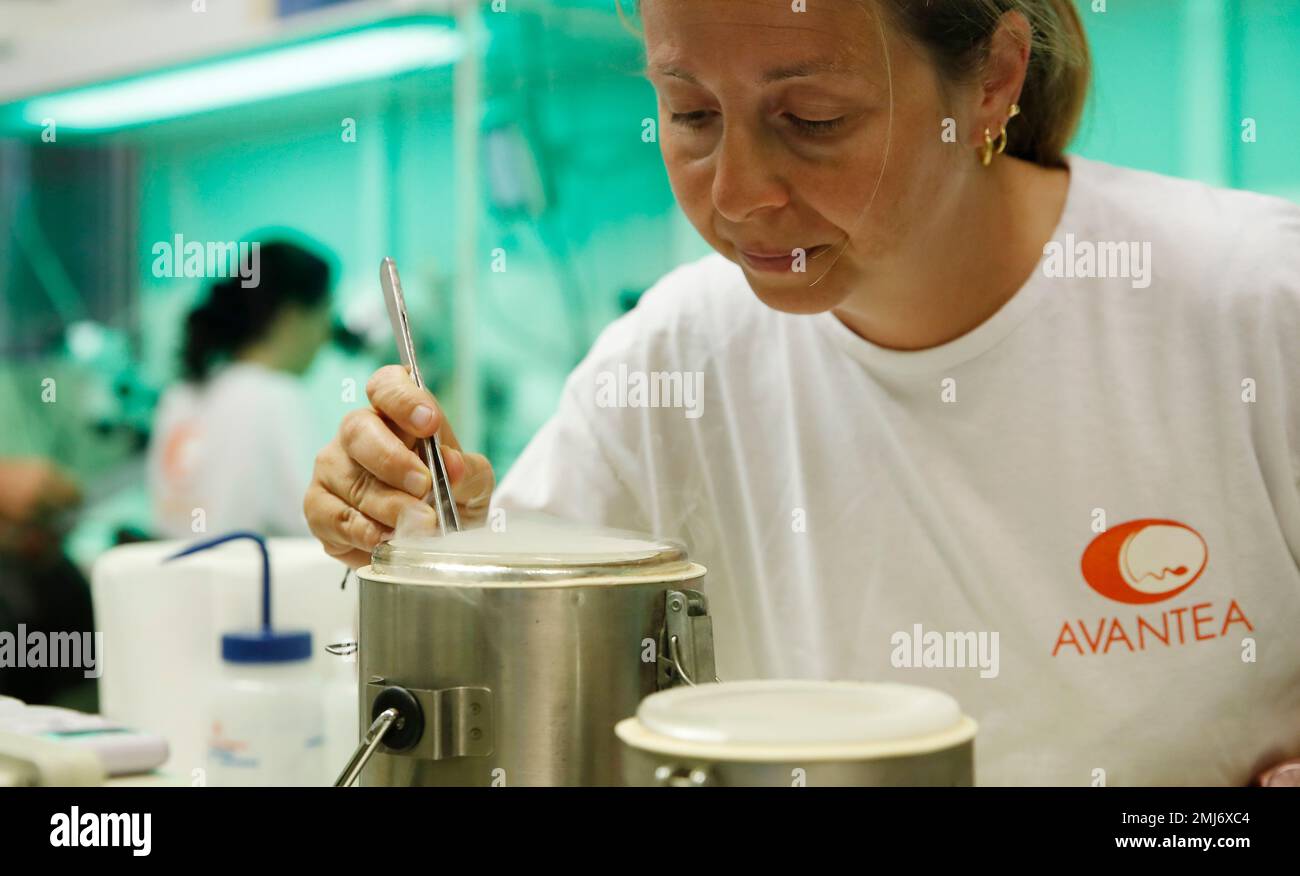 FILE - In this Sunday, Aug. 25, 2019 file photo, a researcher works at ...