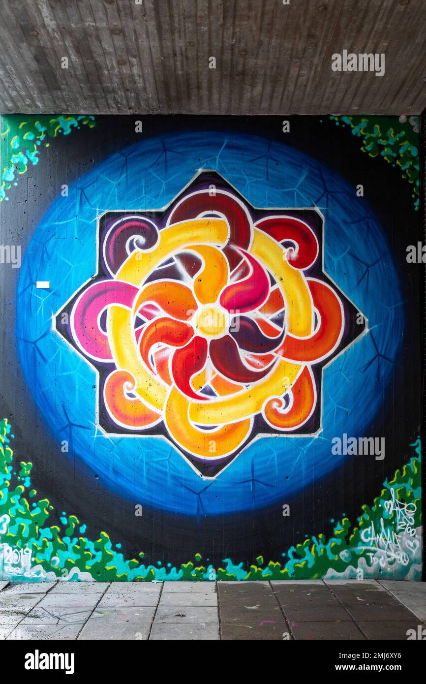 Street art for editorial use only. Mural graffiti by Candalf80 and ...