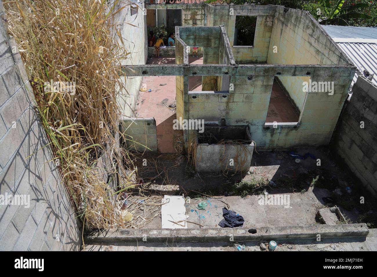 A view of a home dismantled by members of the Barrio 18 Gang in La ...