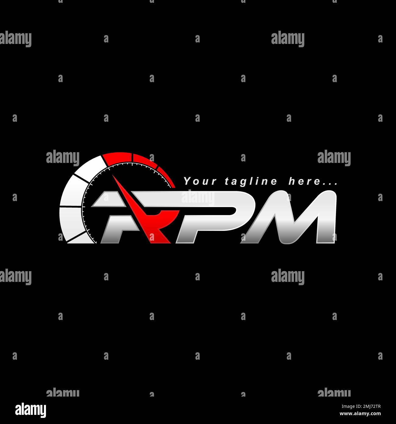 Unique letter or word RPM italic font with speedometer image graphic ...