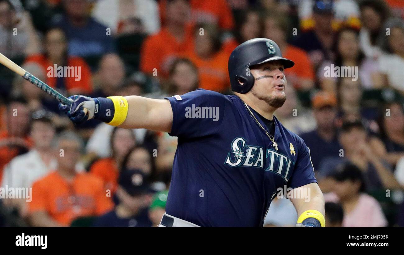 Seattle Mariners' Daniel Vogelbach bats against the Houston Astros ...