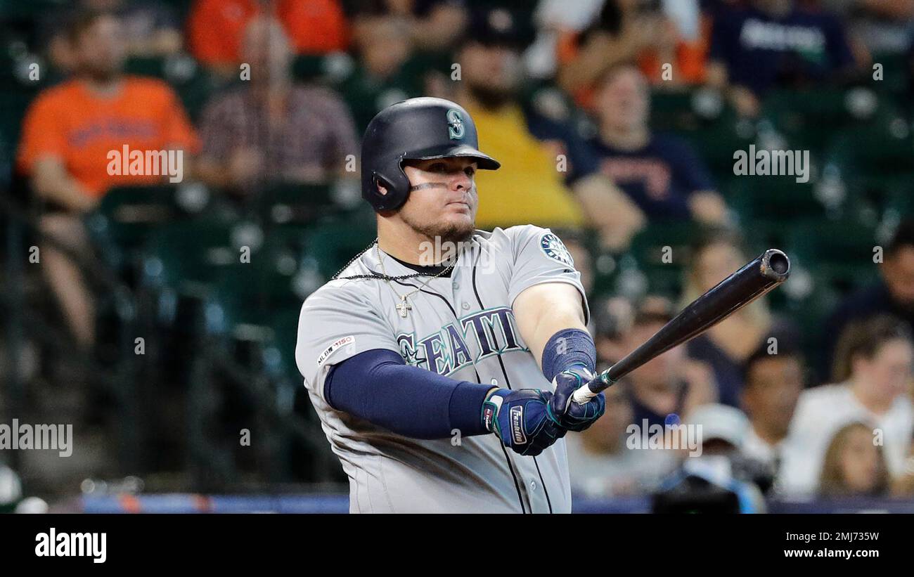 Seattle Mariners' Daniel Vogelbach bats against the Houston Astros ...