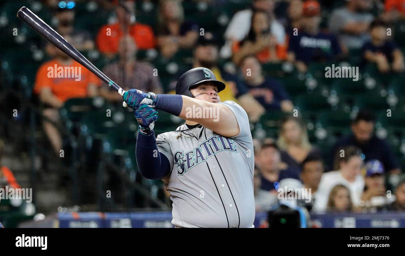 Seattle Mariners' Daniel Vogelbach bats against the Houston Astros ...