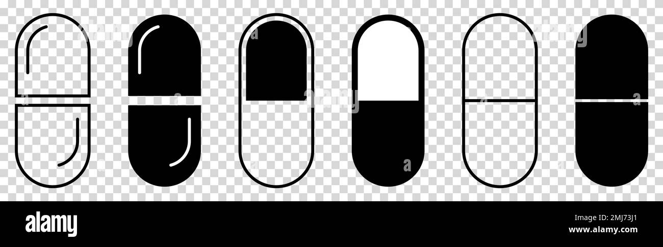 Capsule icons. Medicine sign. Vector illustration isolated on ...