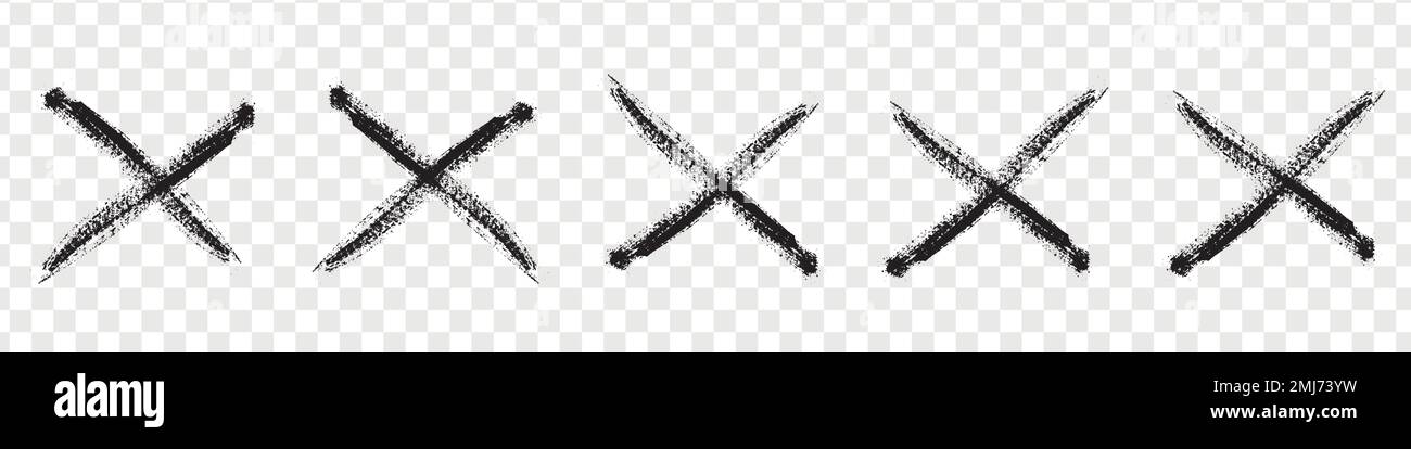 Black X sign doodle of hand draw style. Graffiti mark,typography paint ...