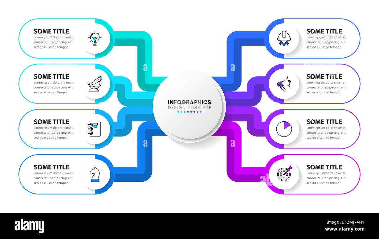 Infographic template with icons and 8 options or steps. Can be used for workflow layout, diagram ...