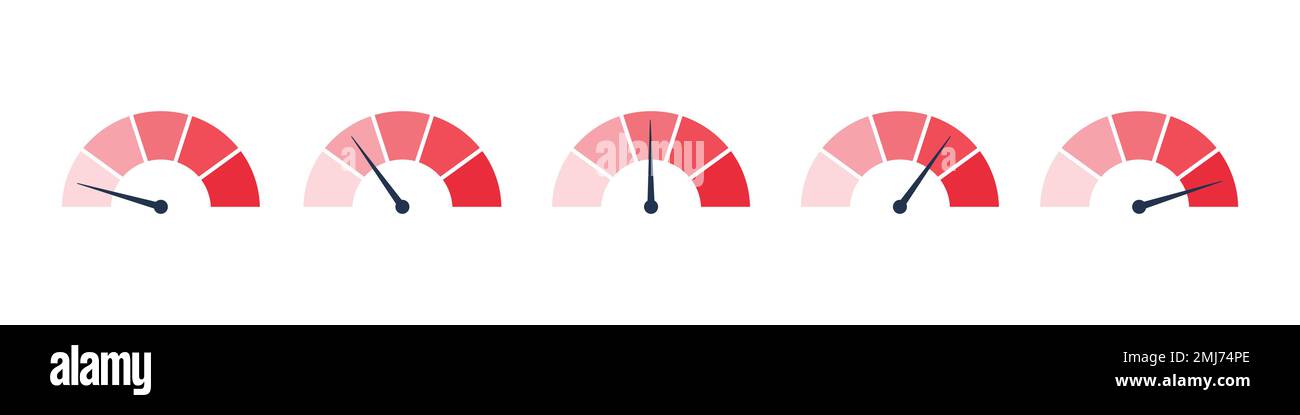 Red love meter for saint valentine's day. Romance scale indicator with ...