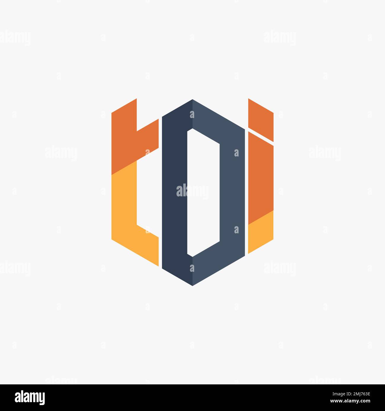 Simple and unique letter or word TDI line cut font in hexagon image ...