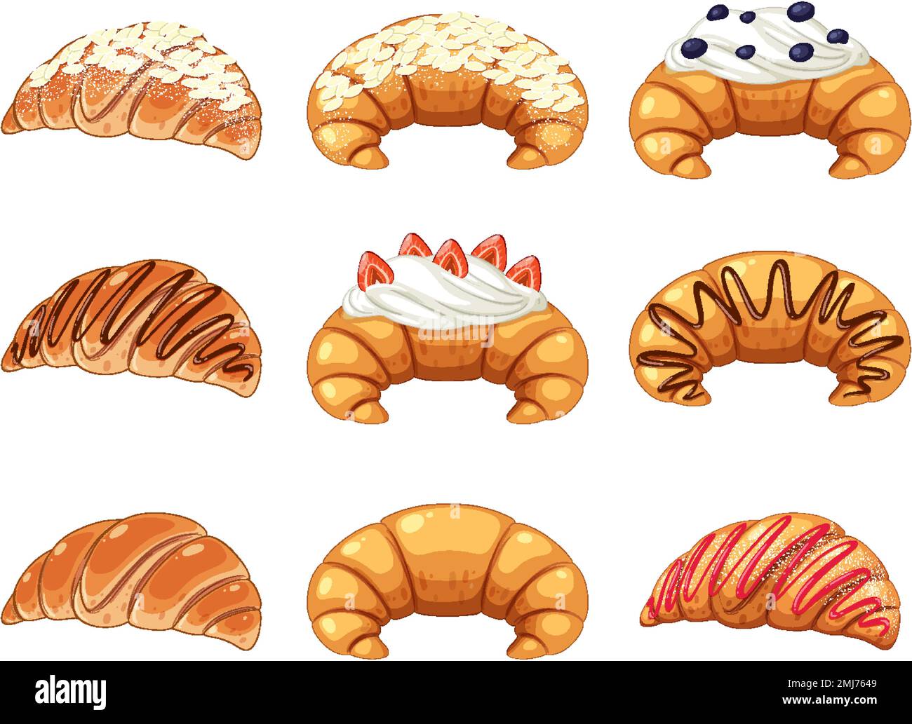Set of different croissants illustration Stock Vector Image & Art - Alamy
