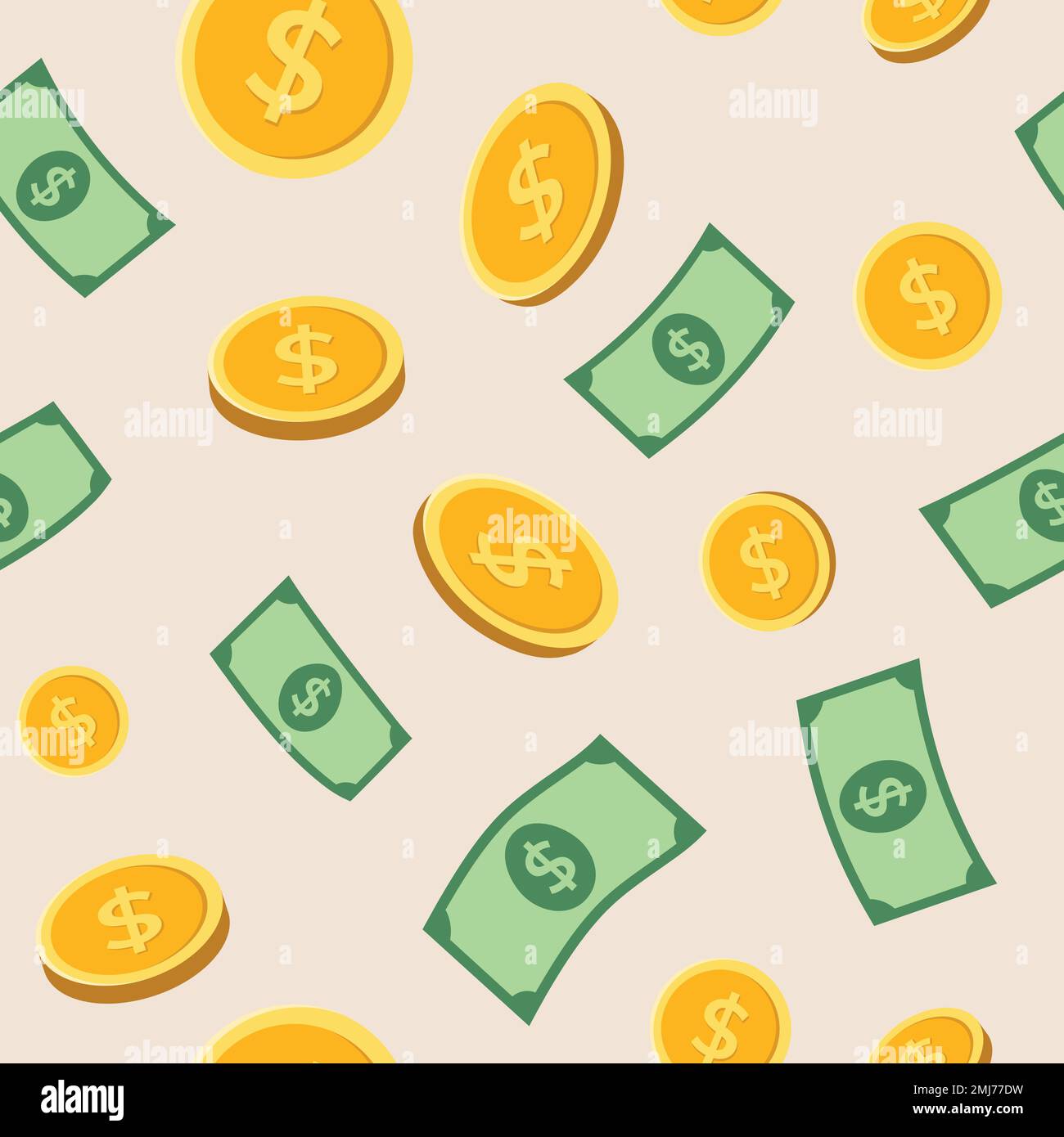 Money seamless pattern background, vector finance illustration Stock ...