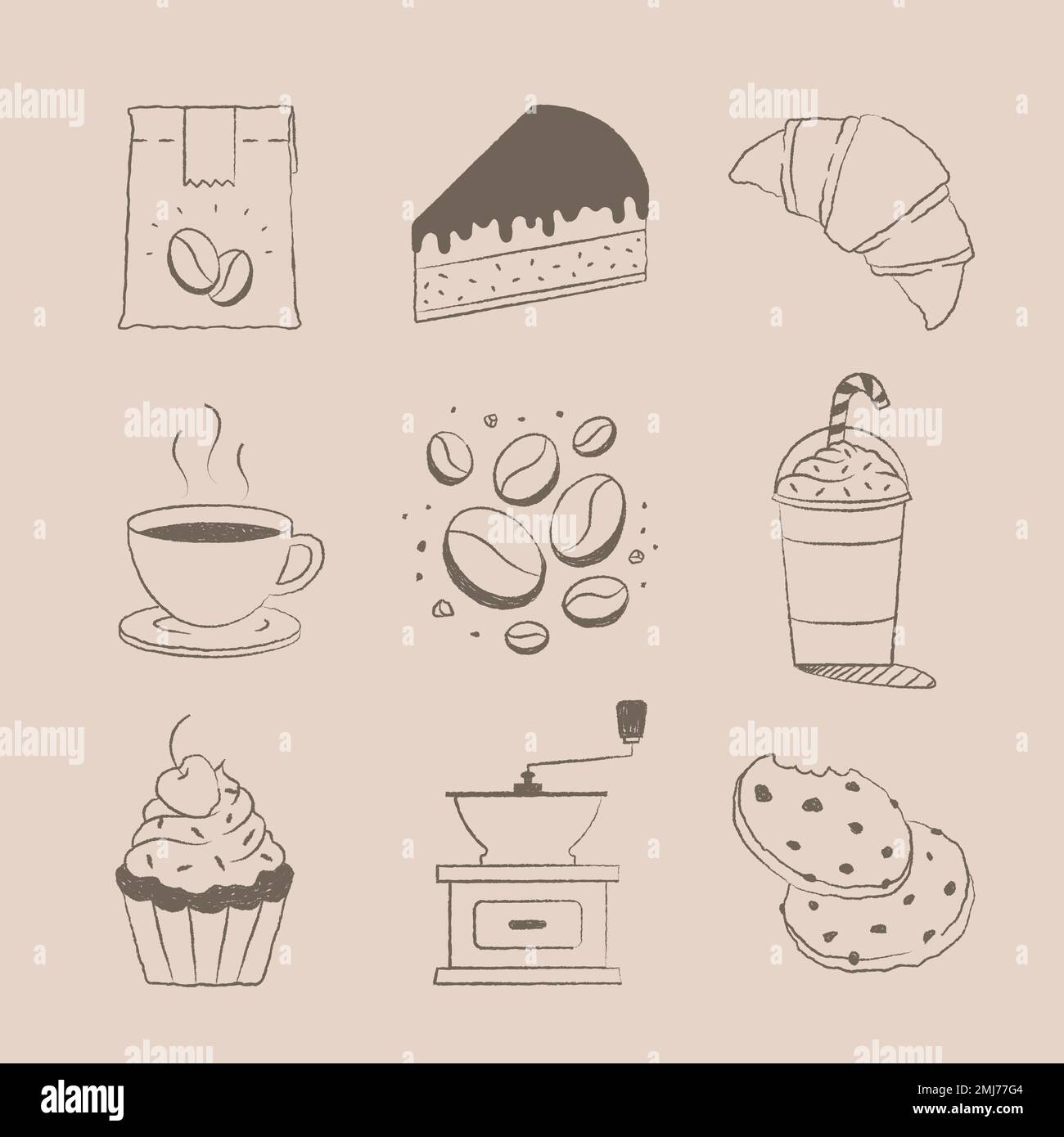 Food cupcake coffee beans Stock Vector Images - Alamy