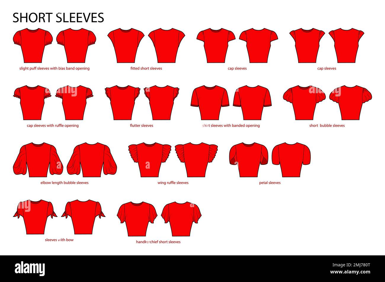 Set of Short sleeves clothes fitted, cap, puff, flutter, shirt, bubble ...