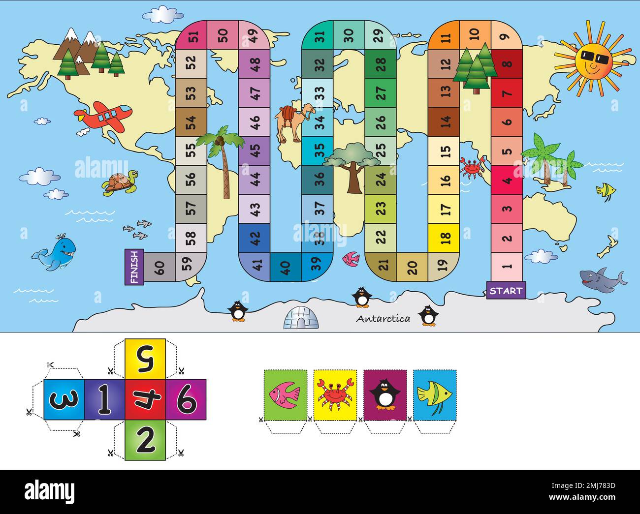 illustration of game for children with dice Stock Photo - Alamy