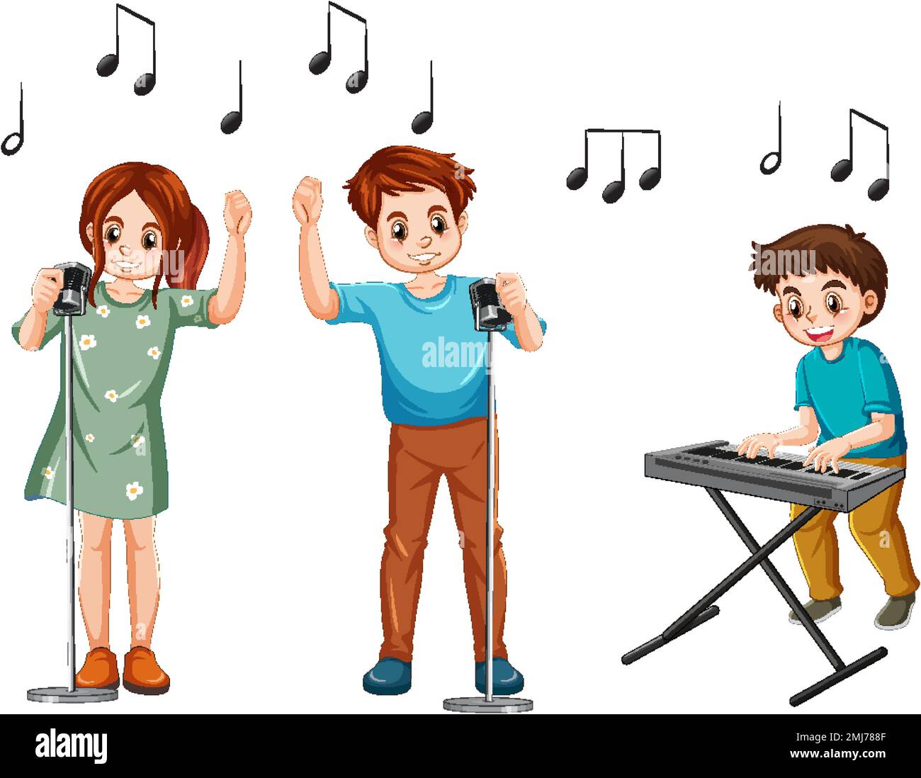 Music band kids cartoon illustration Stock Vector Image & Art - Alamy