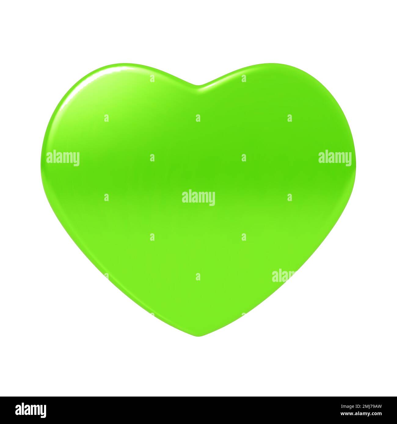 Glossy green heart icon or symbol with 3D effect Stock Vector Image ...