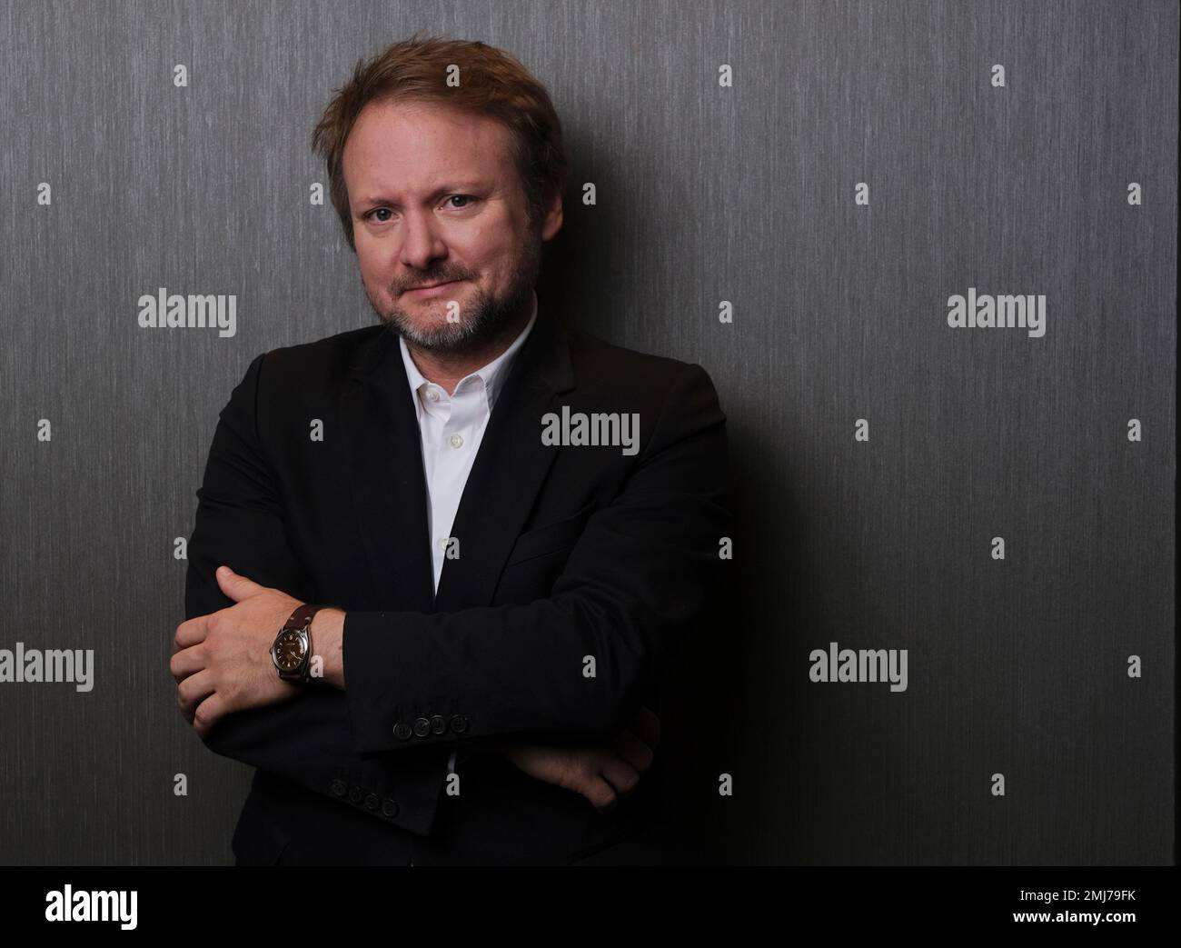 Rian Johnson, writer/director of the film "Knives Out," poses for a ...