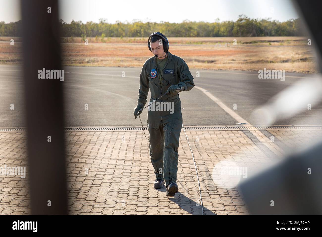 U.S. Marine Corps Cpl. Payton Wheeler, a loadmaster with Marine Aerial ...