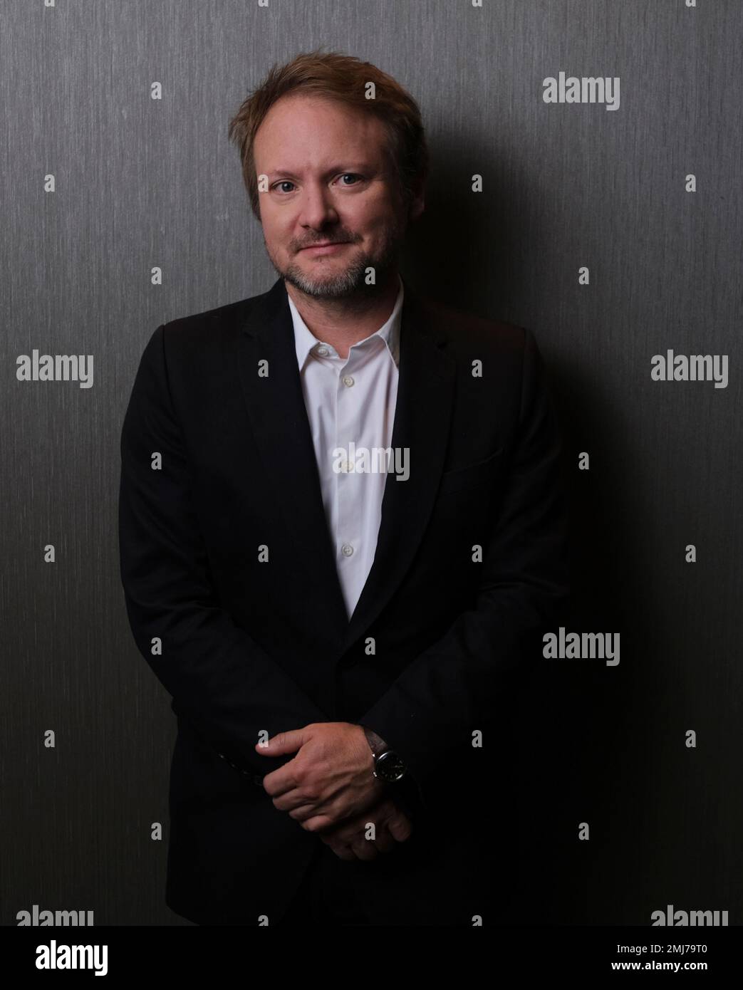 Rian Johnson, writer/director of the film "Knives Out," poses for a ...