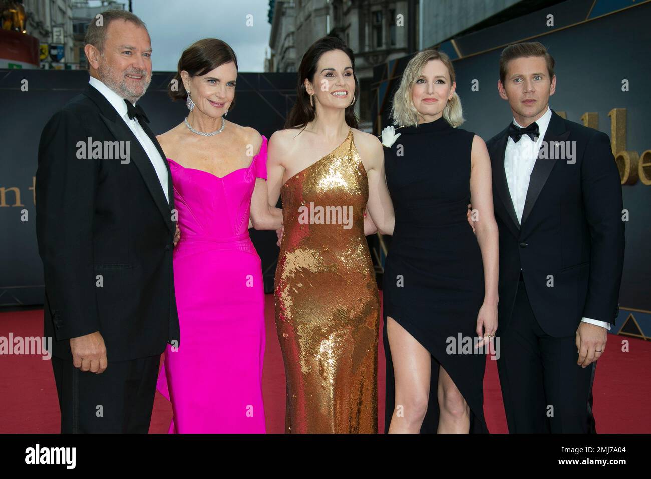 Actors Hugh Bonneville, from left, Elizabeth McGovern, Michelle Dockery, Laura Carmichael and ...
