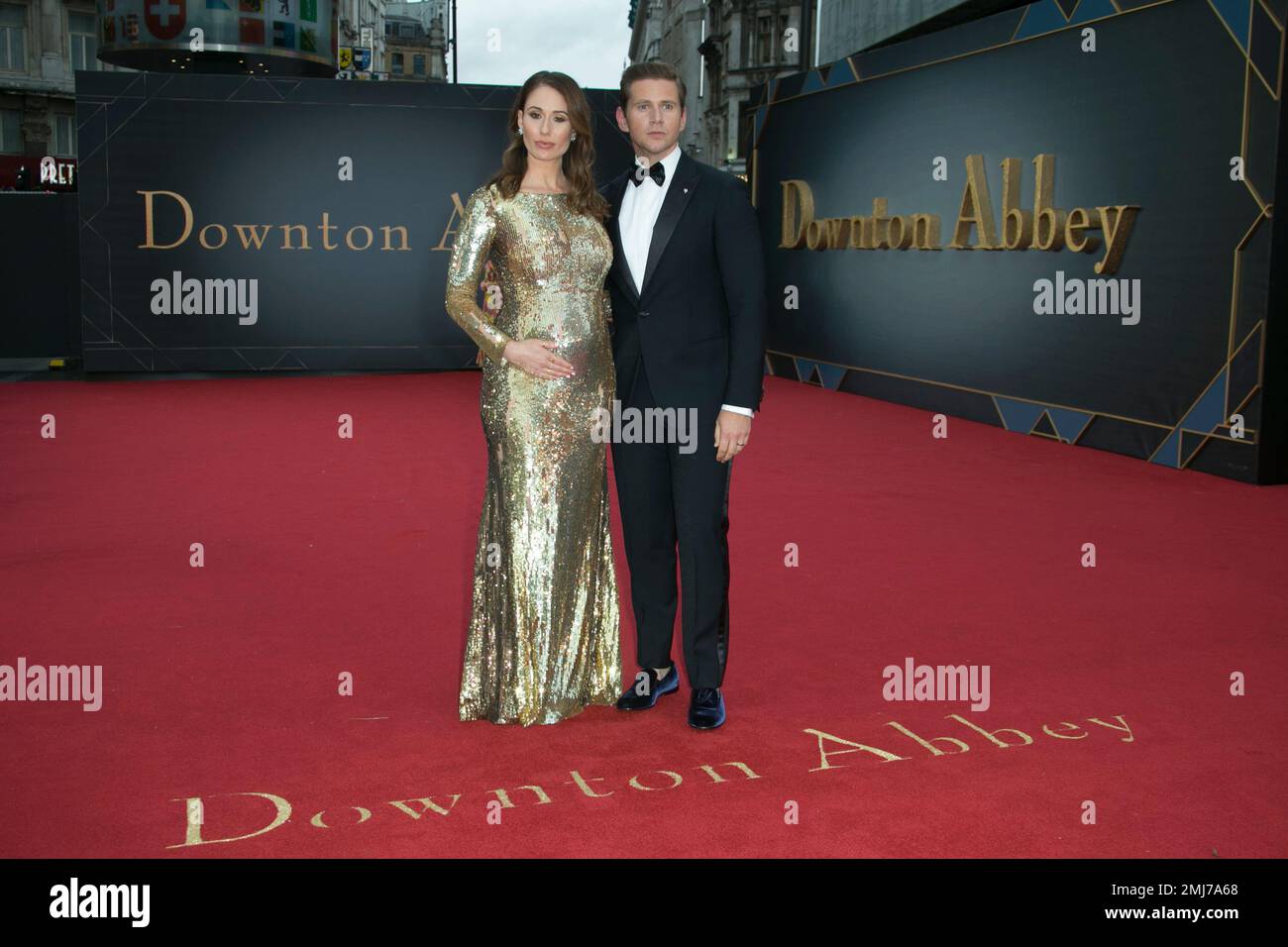 Allen Leech and Jessica Blair Herman pose for photographers upon ...
