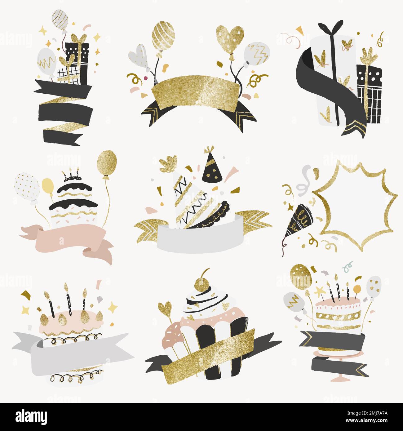 Celebration party sticker vector set Stock Vector Image & Art - Alamy