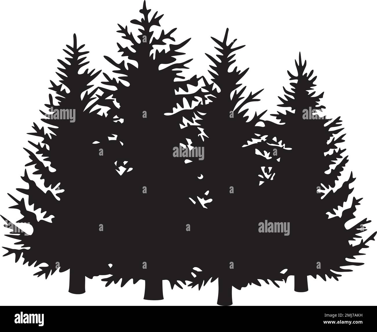 Pine trees vector illustration (forest design Stock Vector Image & Art ...