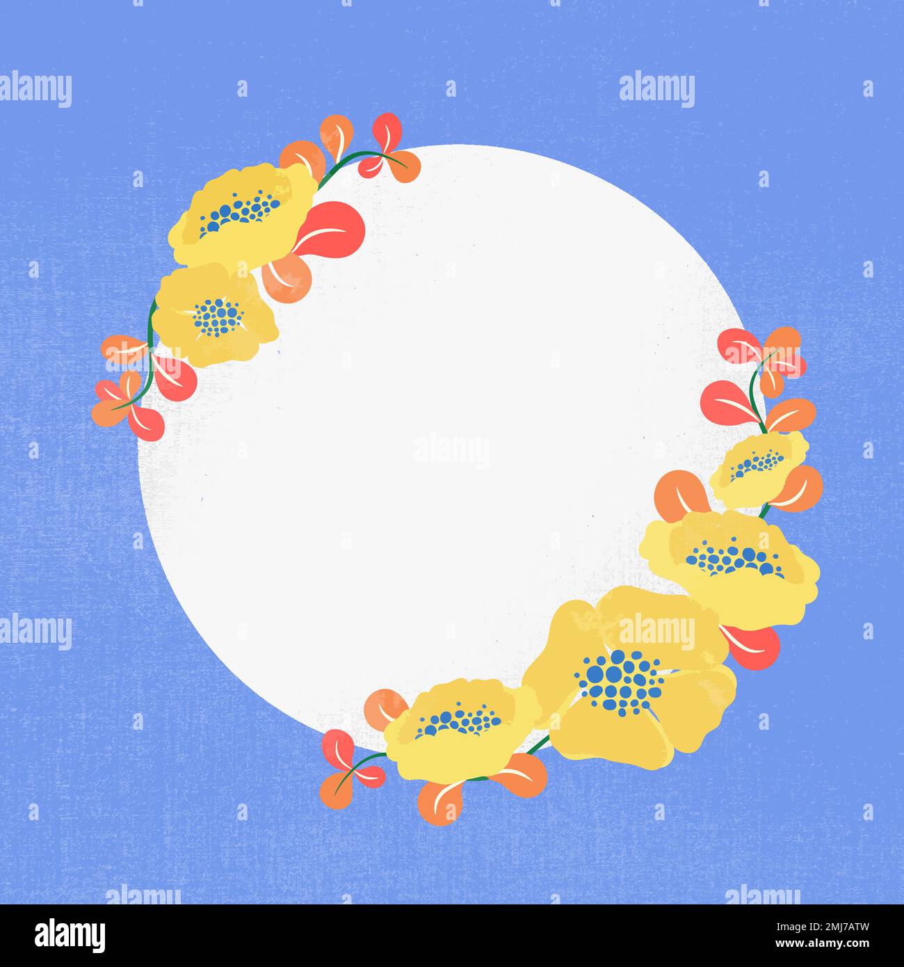 Yellow flower frame, vector, cute illustration Stock Vector Image & Art ...