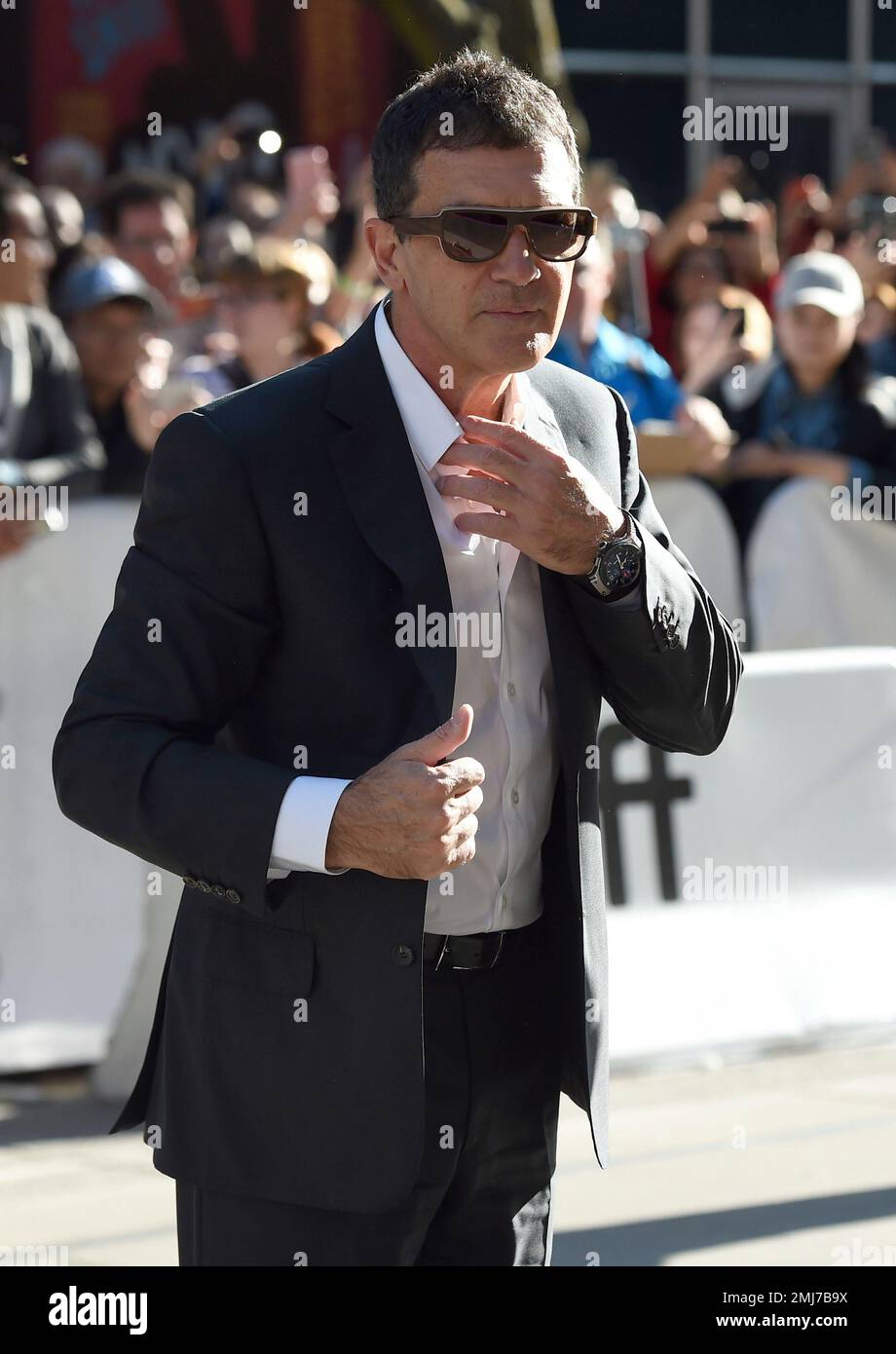 Antonio Banderas attends a premiere for "The Laundromat" on day five of ...