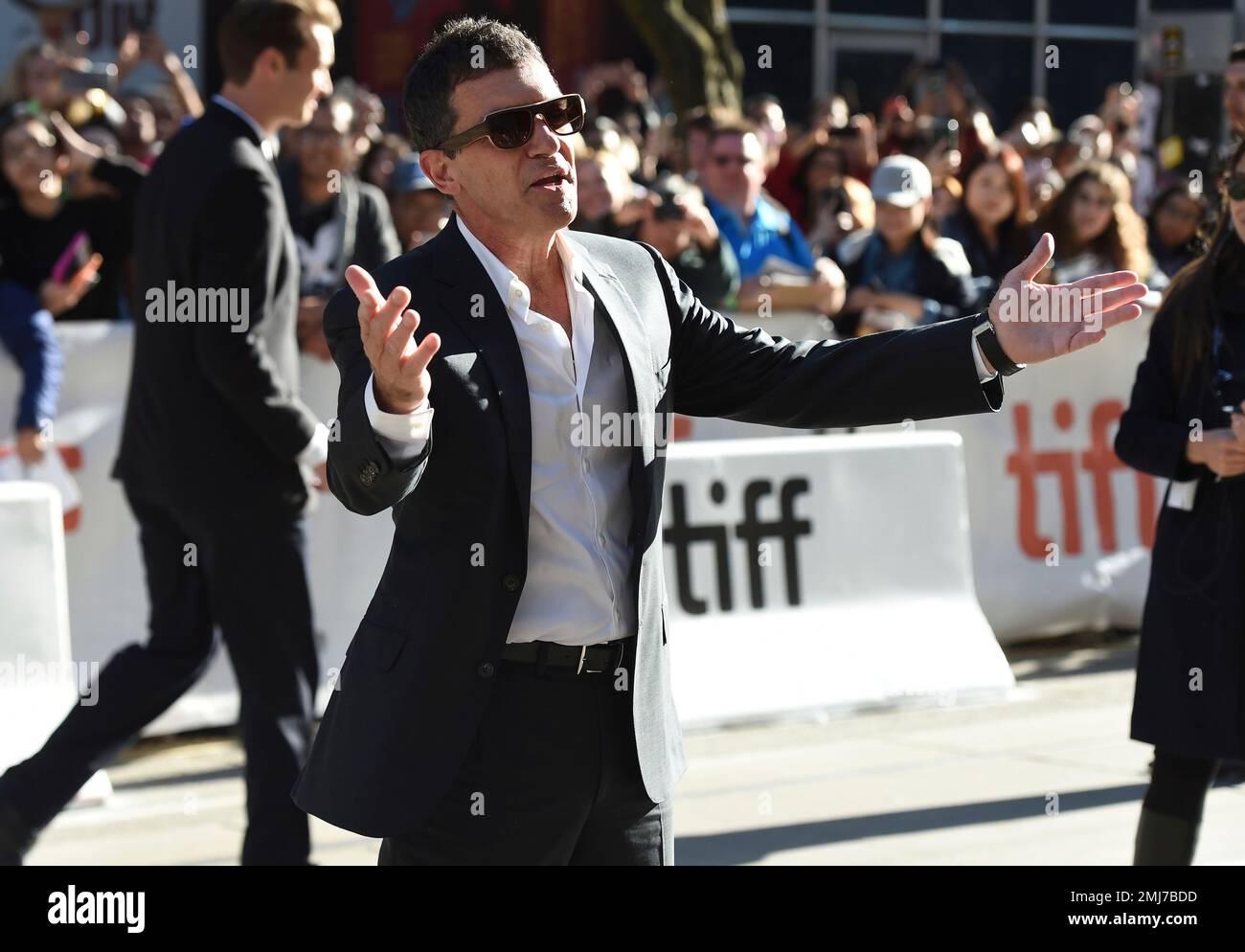 Antonio Banderas attends a premiere for "The Laundromat" on day five of ...