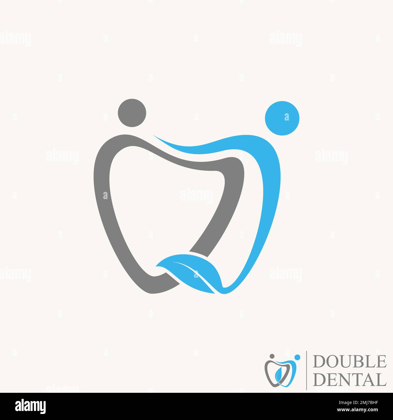 Simple and unique letter or word DD font with teeth dental, human, leaf ...