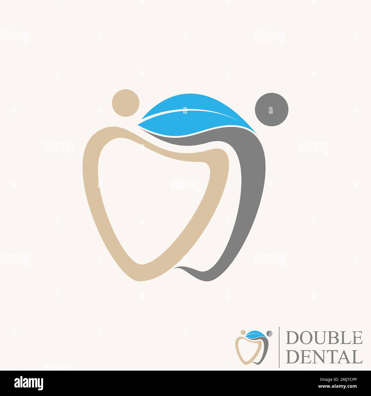 Simple and unique letter or word DD font with teeth dental, human, leaf ...