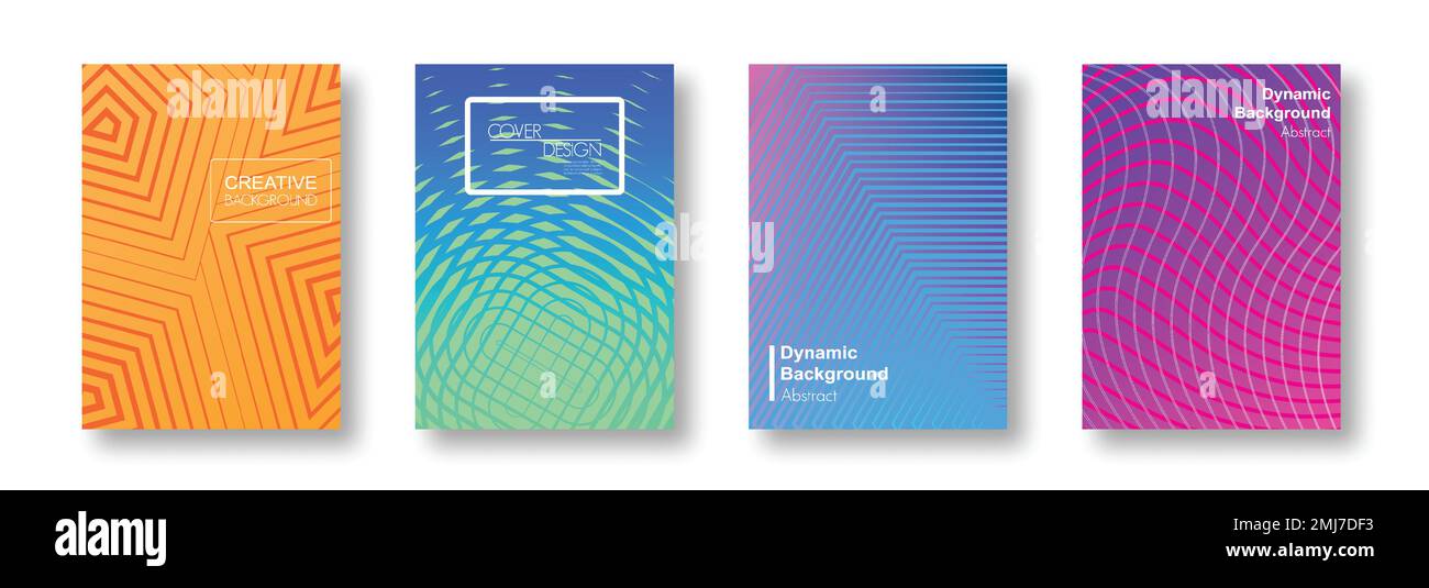 Minimal covers design. Colorful halftone gradients. Background ...