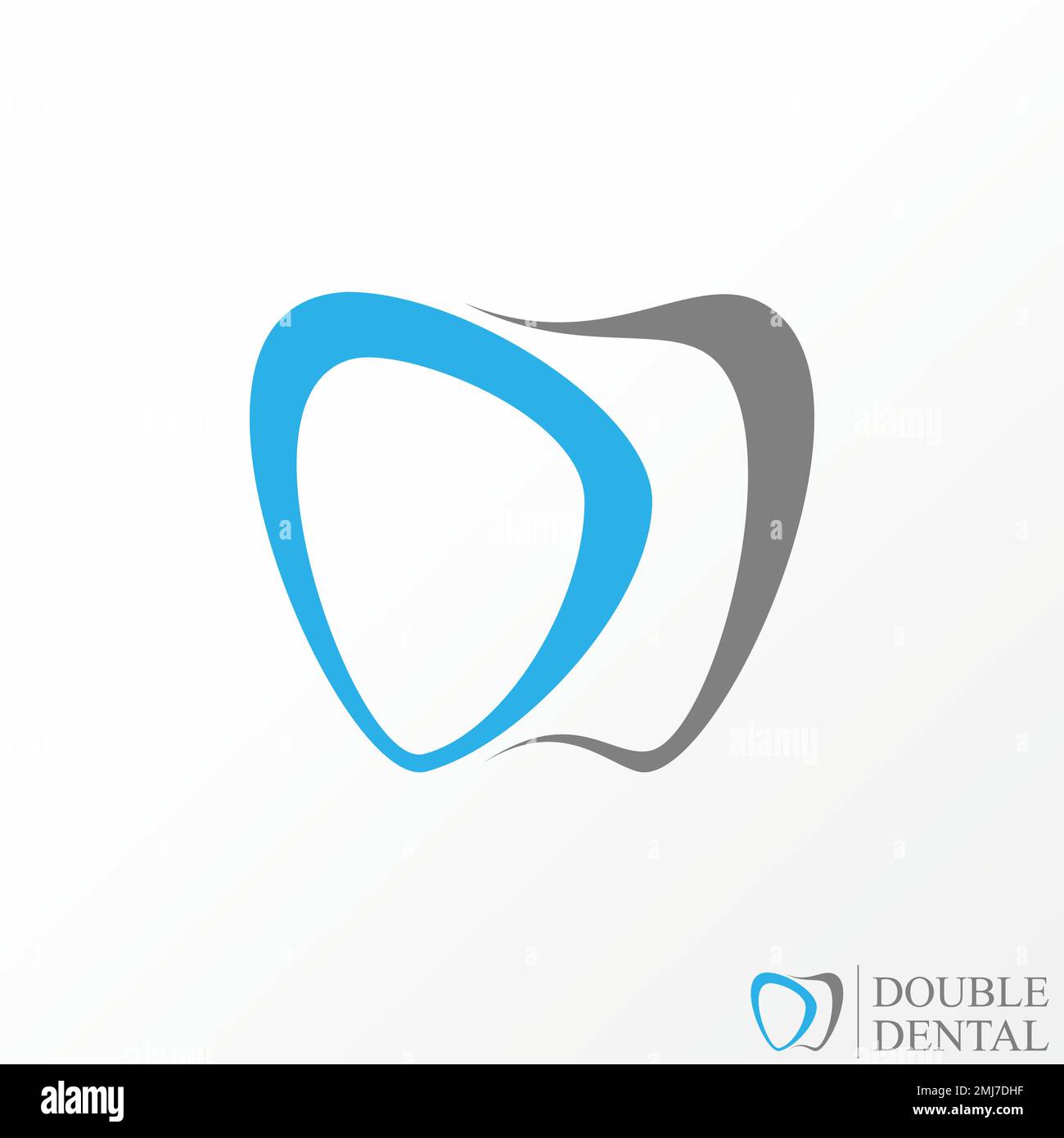 Simple and unique letter or word DD font with dental and leaf image ...