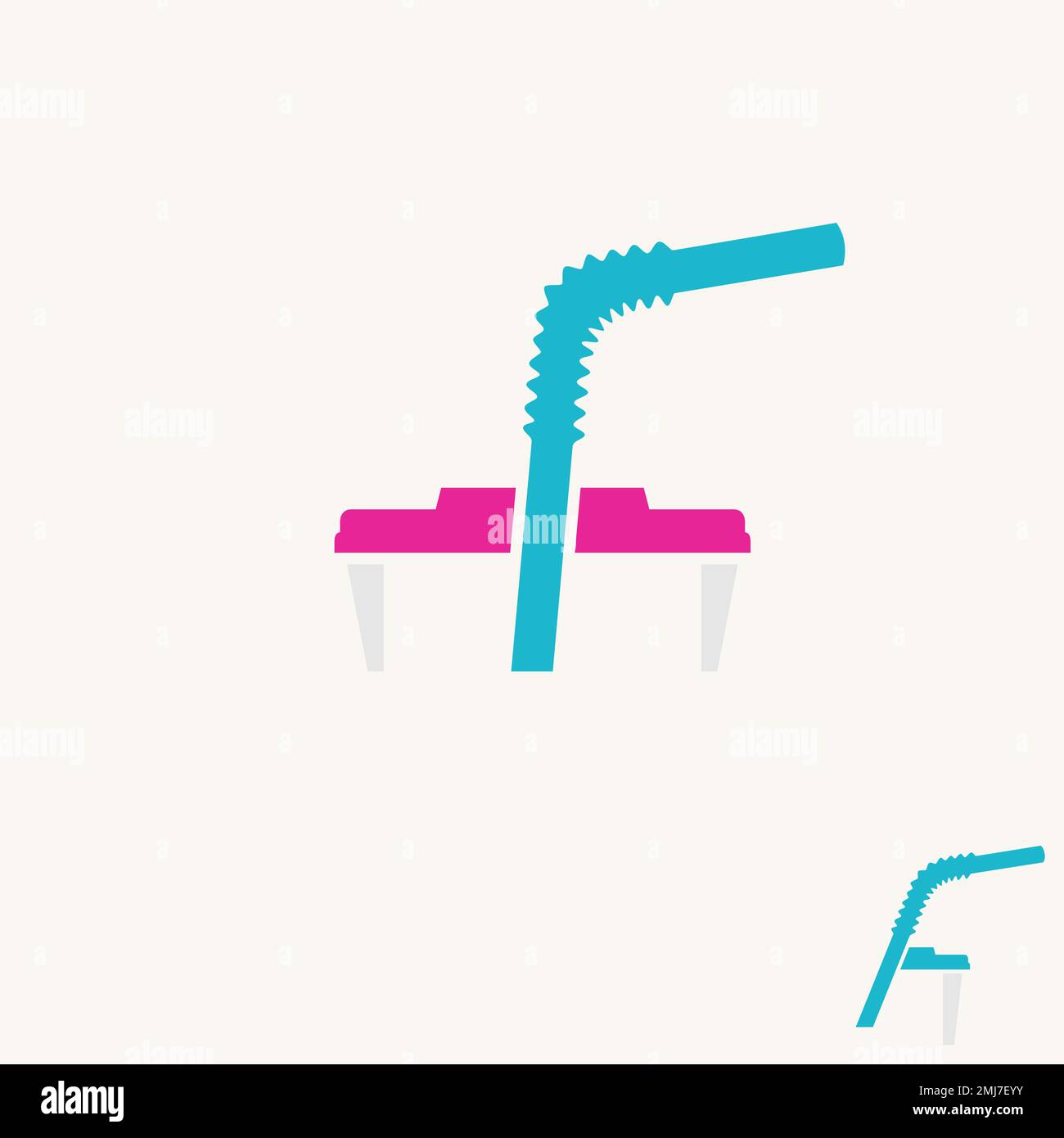 Simple and unique drink or juice plastic cup with straw image graphic icon logo design abstract ...