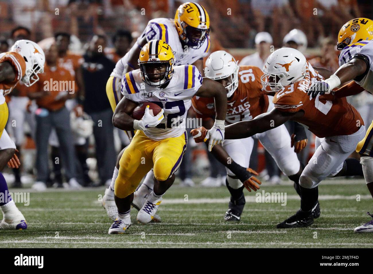 LSU running back Clyde Edwards-Helaire (22) during the second half of ...