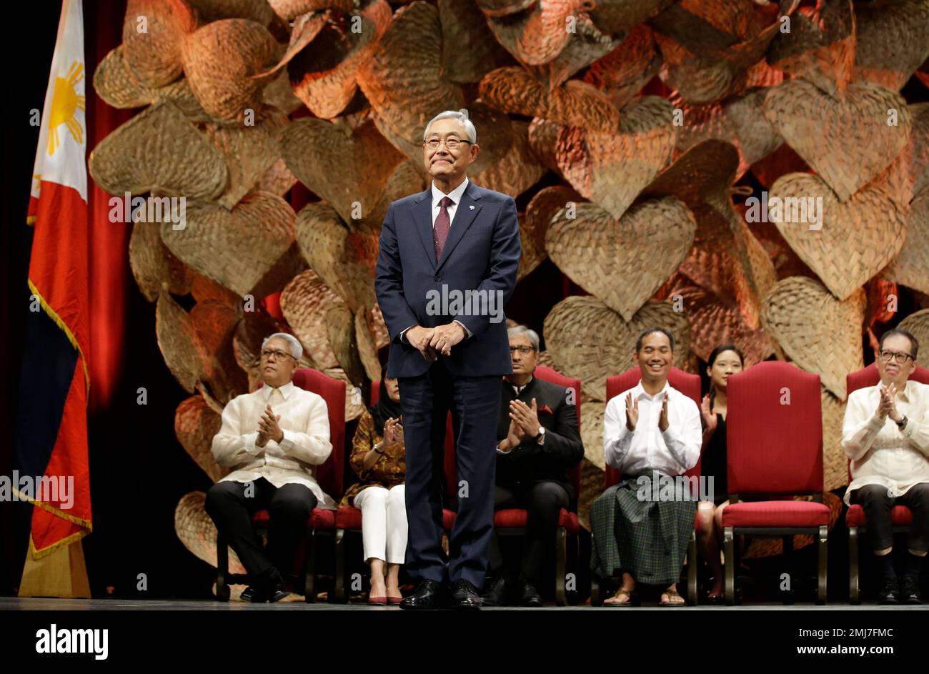 Ramon Magsaysay 2019 awardee South Korean Kim Jong-Ki smiles during ...