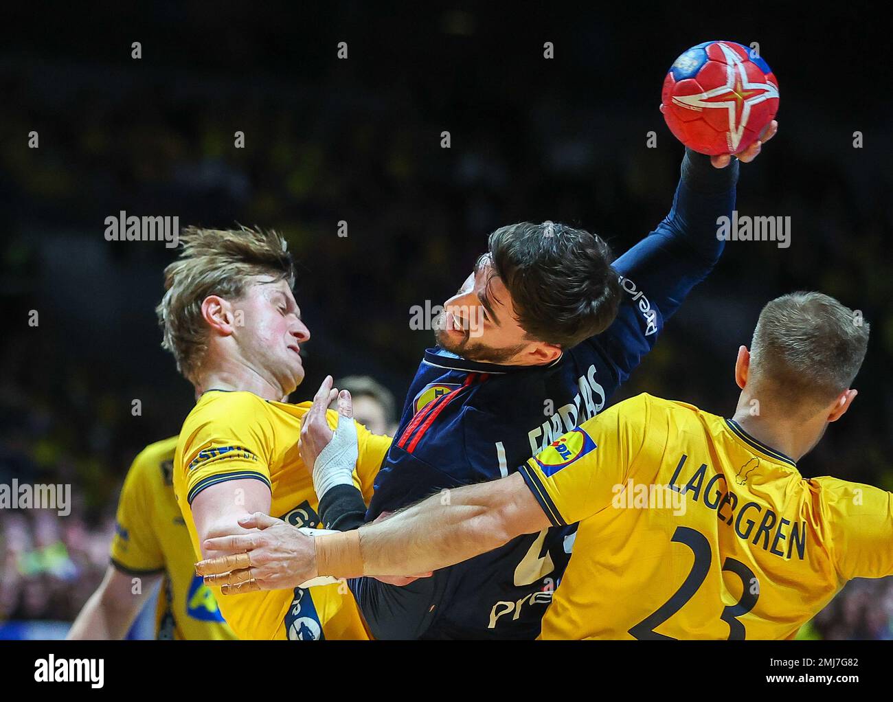 Stockholm, Sweden. 27th Jan, 2023. Handball: World Cup, France - Sweden ...