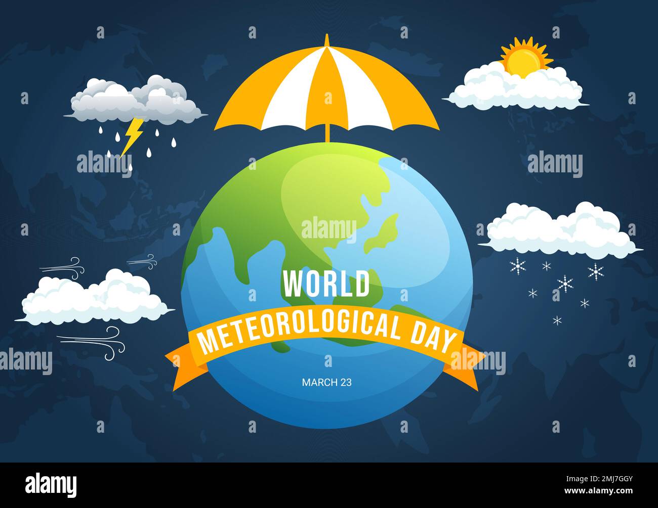 World Meteorological Day Illustration with Meteorology Science and ...